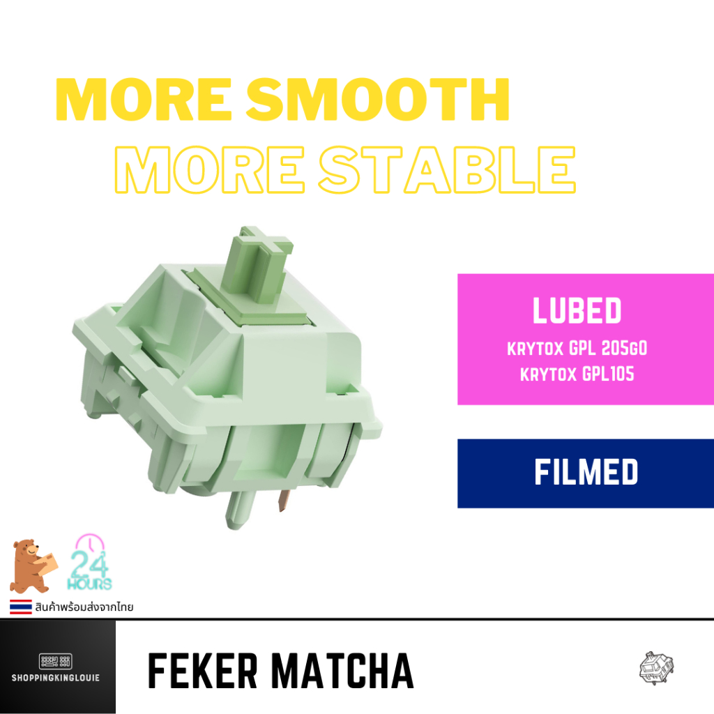 (พร้อมส่ง) Feker Matcha Switches (Linear) จังหวะเดียว สวิตช์คีย์บอร์ด ...