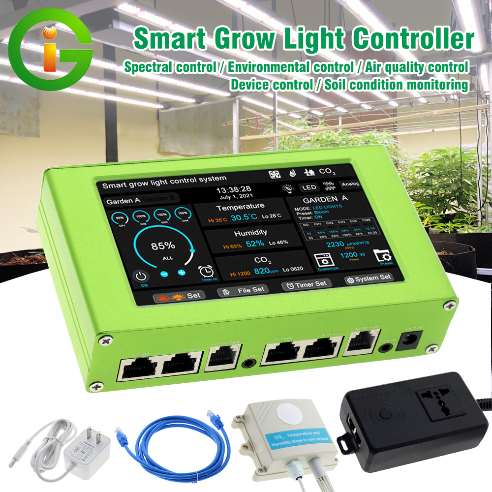 Grow Controller LED เครื่องวัด อุณหภูมิในตัว ความชื้น ตัวจับเวลา ...
