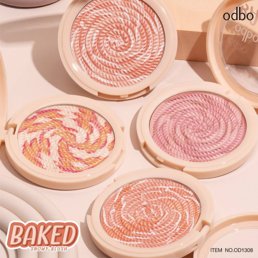 บลัชออน ปัดแก้ม โอดีบีโอ OD1308 ODBO BAKED SNOWY BLUSH | Shopee Thailand