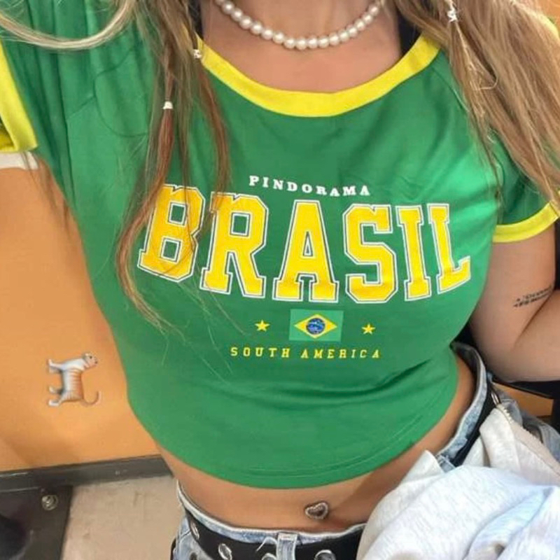 𝐏𝐤𝐬𝐡𝐨𝐩|🎧ครอปบราซิล ทูโทน y2k | Shopee Thailand