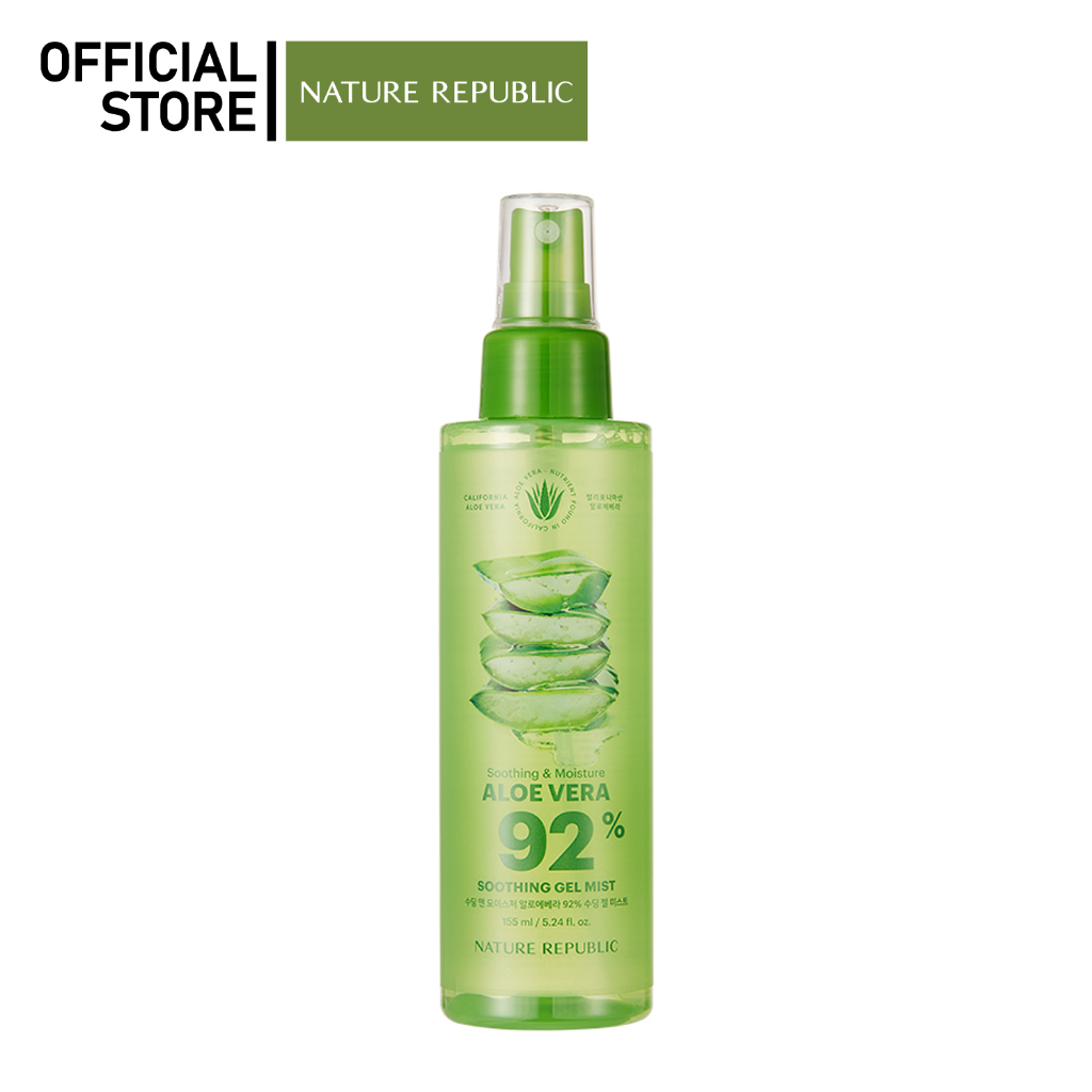 NATURE REPUBLIC SOOTHING & MOISTURE ALOE VERA 92 SOOTHING GEL MIST (155ML) สเปรย์น้ำแร่ ผิวชุ่ม ...