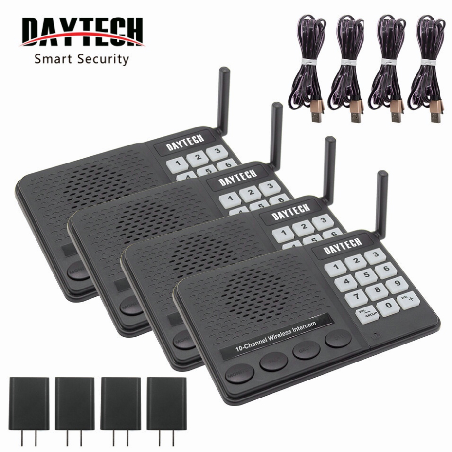 🔥 Daytech อินเตอร์คอมไร้สาย Wireless Intercom ไร้สาย อินเตอร์คอม 10 ช่อง ระยะทาง 1 กม สำหรับ ...