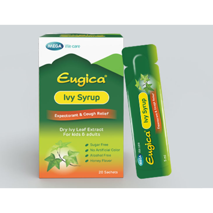 1กล่องมี20ซอง mega We Care Eugica Ivy Syrup ยูจิก้า ไอวี่ ไซรัป ยาน้ำ แก้ไอ ขับเสมหะ 1 กล่อง ...