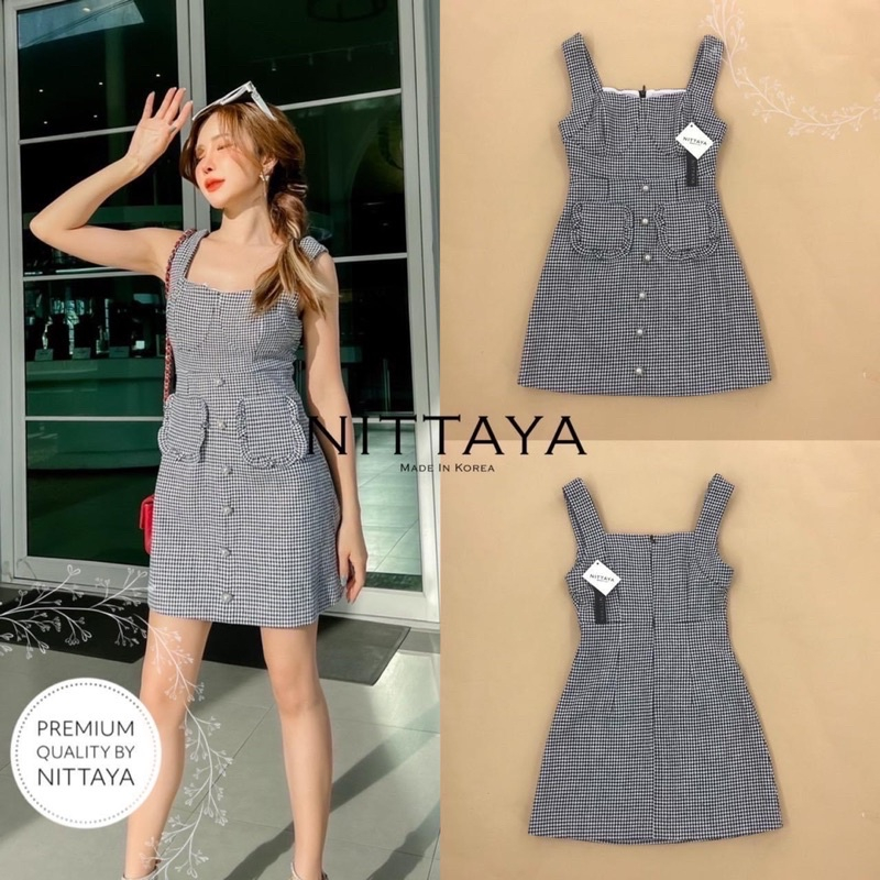 เดรสผ้าทวิต งานป้าย Nittaya มือ2 | Shopee Thailand