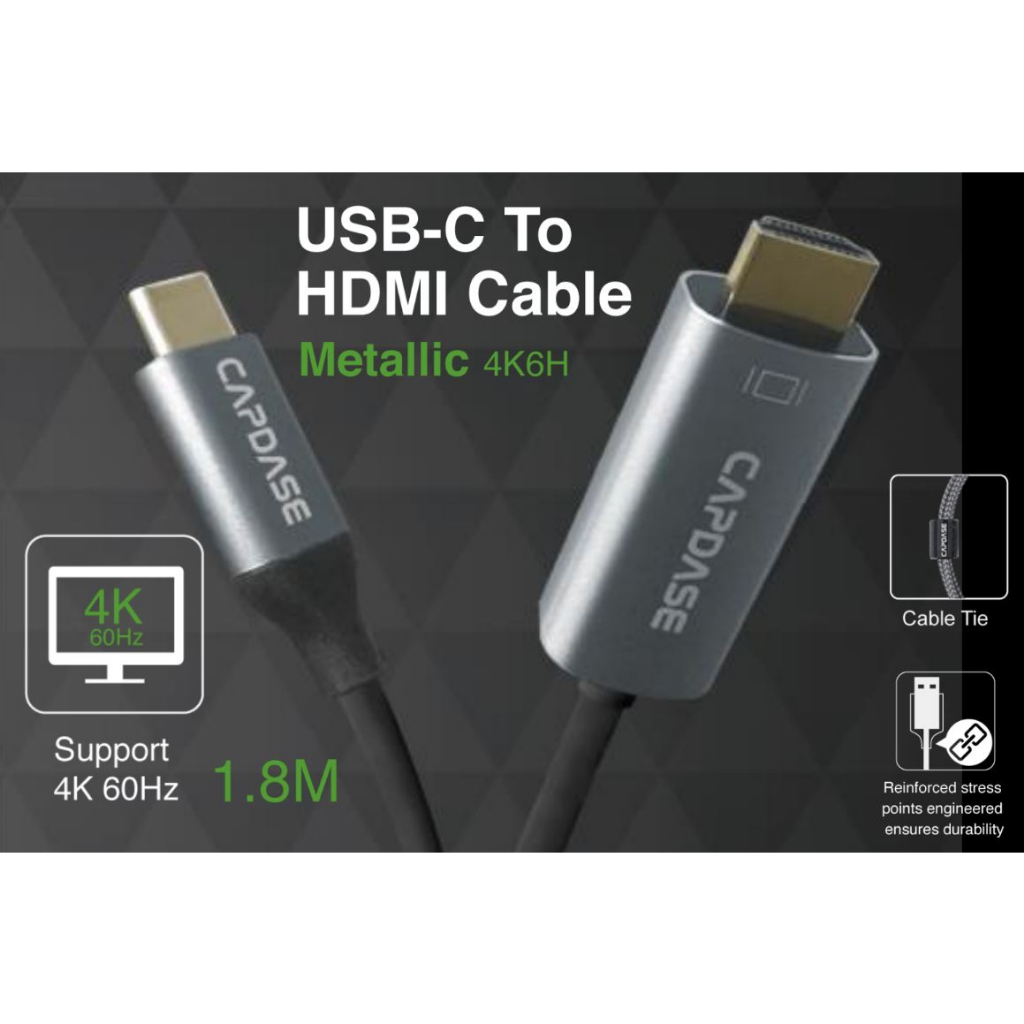 Capdase Metallic 4K6H USB-C to HDMI Cable | Shopee Thailand