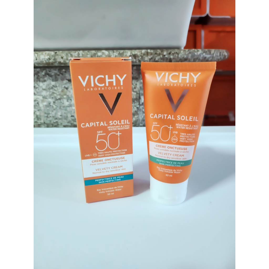 แท้100%Vichy ideal capital soleil velvety face fluid dry touch spf50 ...