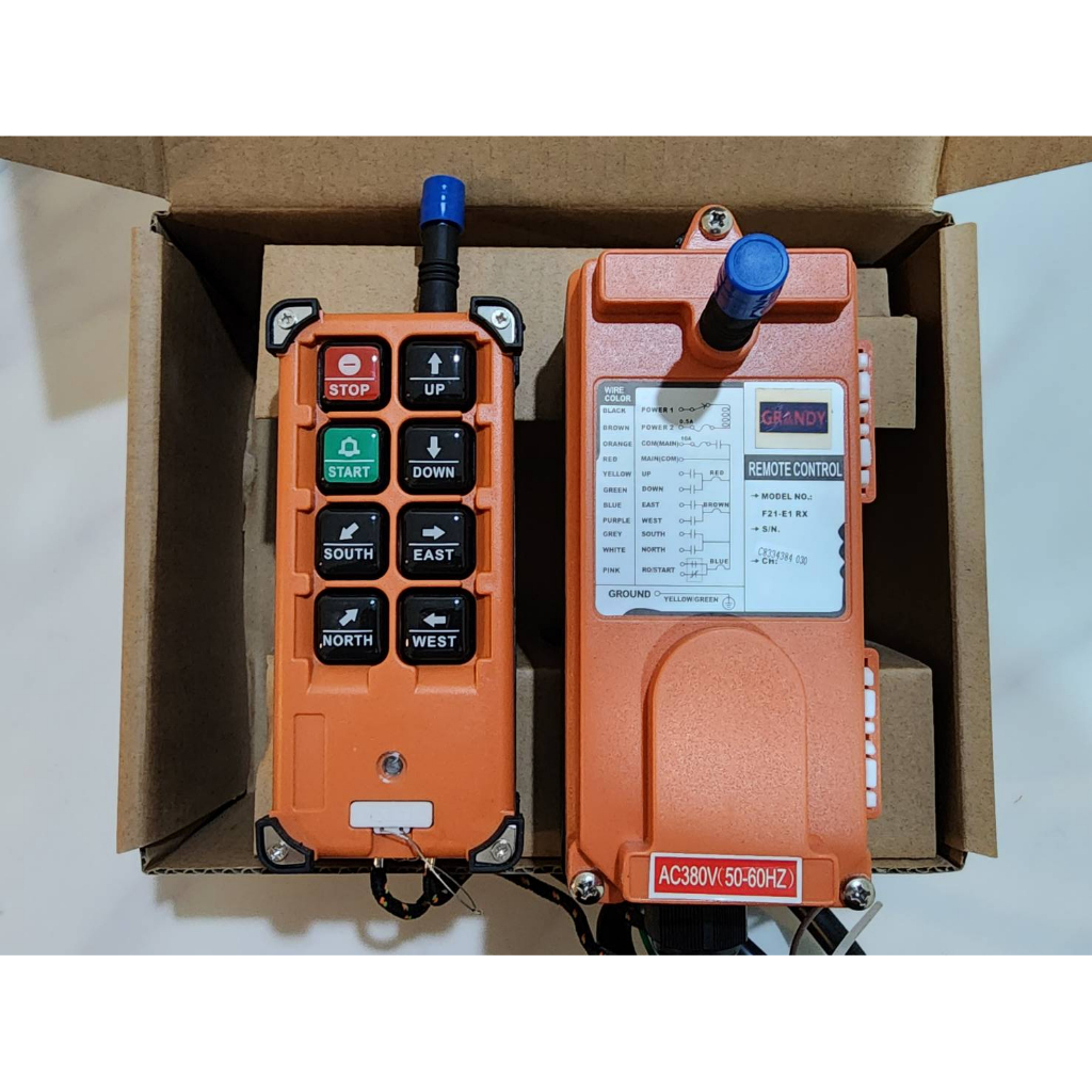 รีโมทเครน รีโมทไร้สาย Telecrane F21-E1B และ F21-E1 6 ปุ่ม ไฟ 220 และ 380 V | Shopee Thailand