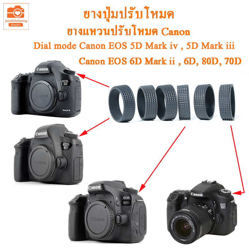 ยางแหวนปรับโหมด ยางปุ่มปรับโหมด แคนนอน 5D Mark IV 5D Mark III 6D 6D Mark II 80D 70D ยางปรับโหมด ...