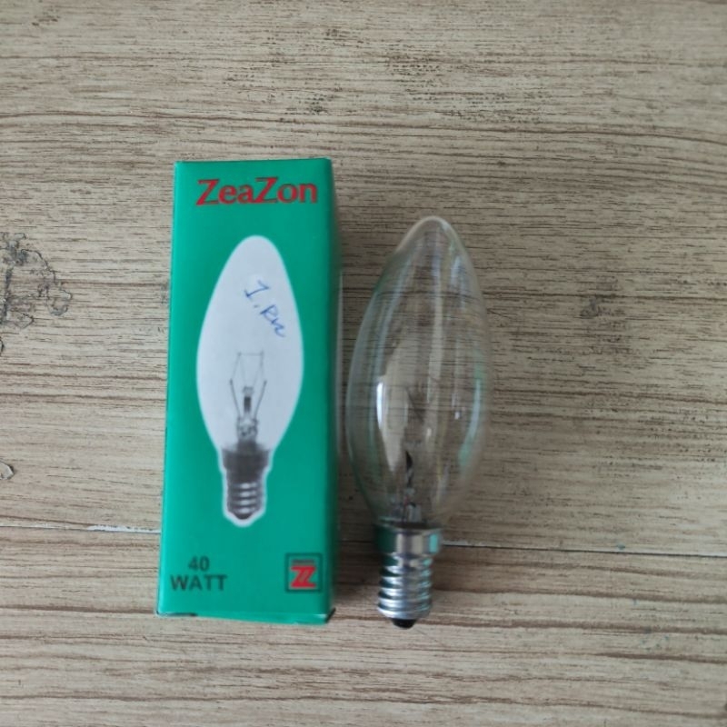 หลอดจำปา ใส หลอดไฟ หลอดไส้ ขั้ว E14 ZEAZON ขนาด 25w และ 40w | Shopee Thailand