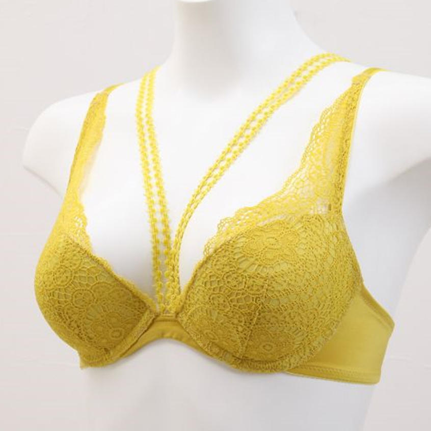 Annebra บราเสริมทรง ตะขอหลัง คอวี มีโครง เสริมฟองน้ำ Push up Mold bra V ...
