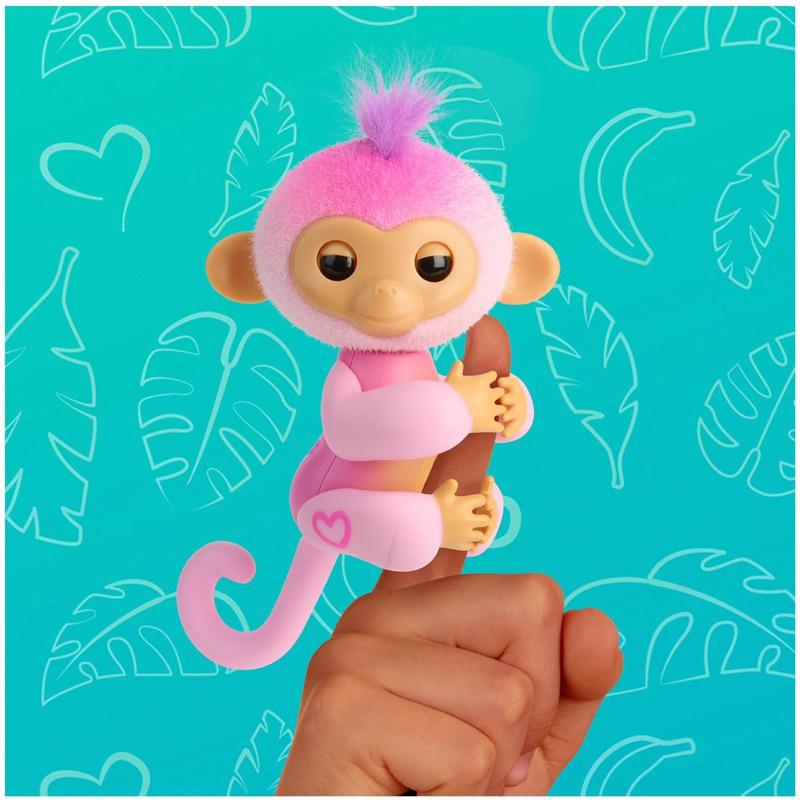 (ของแท้100%) Fingerlings 2023 New Interactive Baby Monkey Reacts to ...