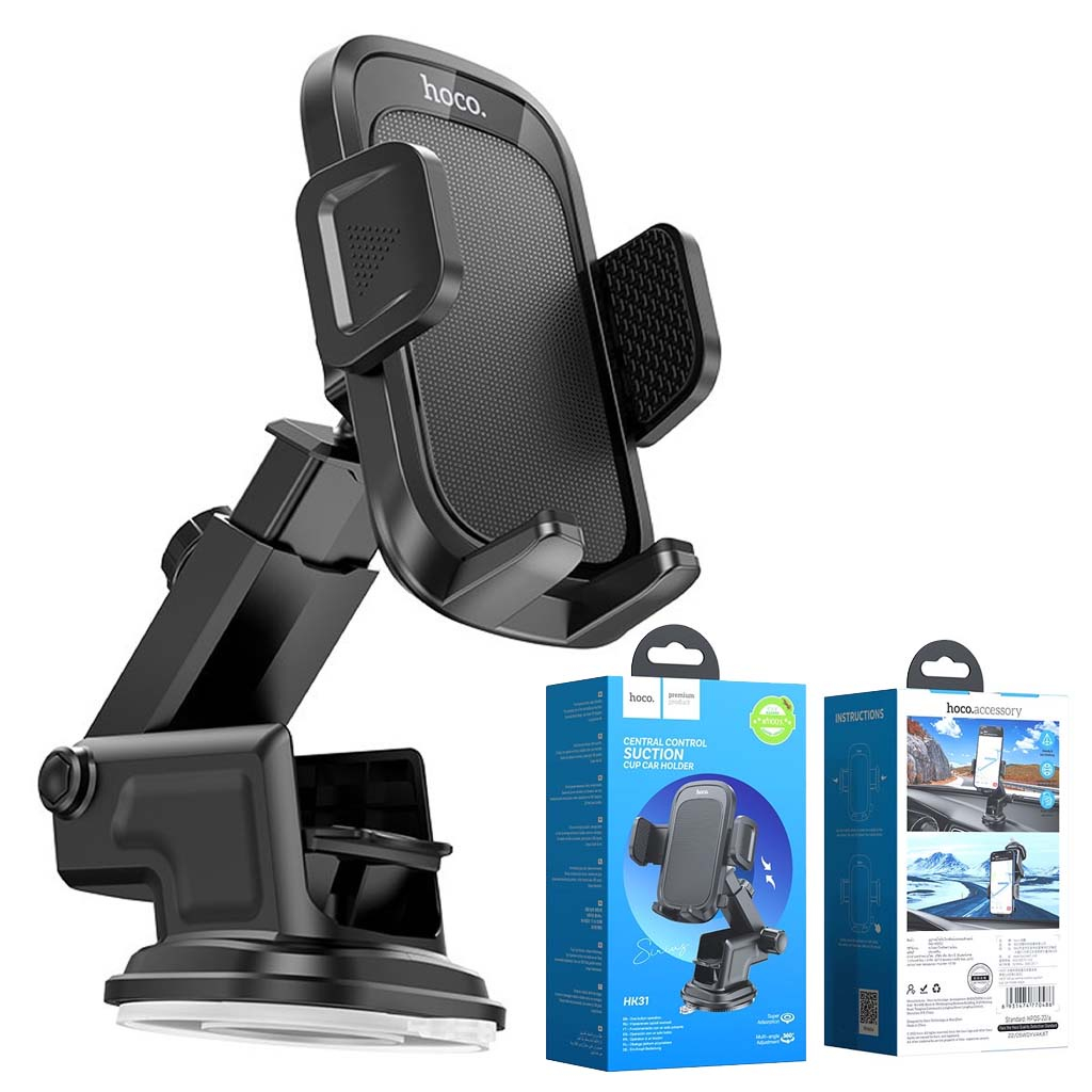 HOCO H9 / HK31 ที่ยึดมือถือในรถยนต์ ติดกระจก / ติดคอนโซล ขาปรับหมุนได้ ...