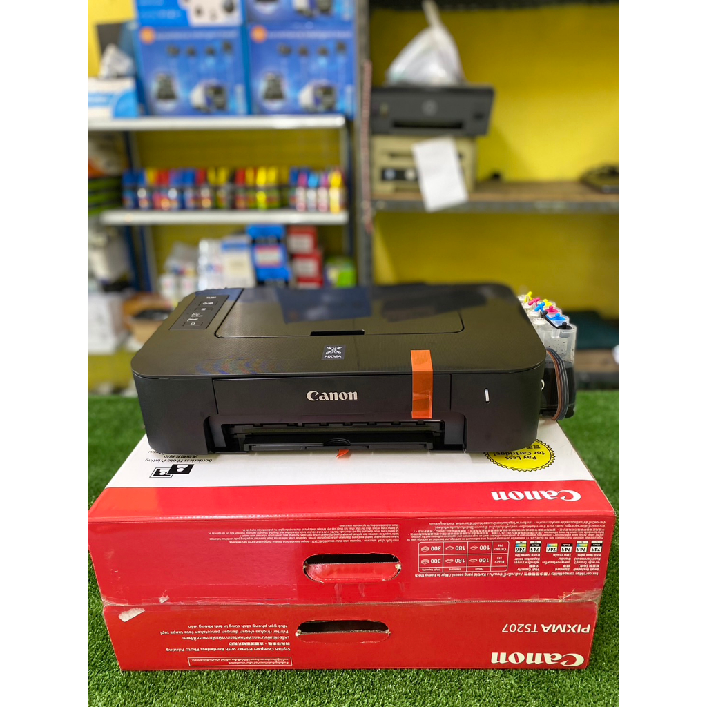 ปริ้นเตอร์ Ink CANON PIXMA TS207 ใหม่ +ต่อแท้งค์ พร้อมหมึก 4 สี ...
