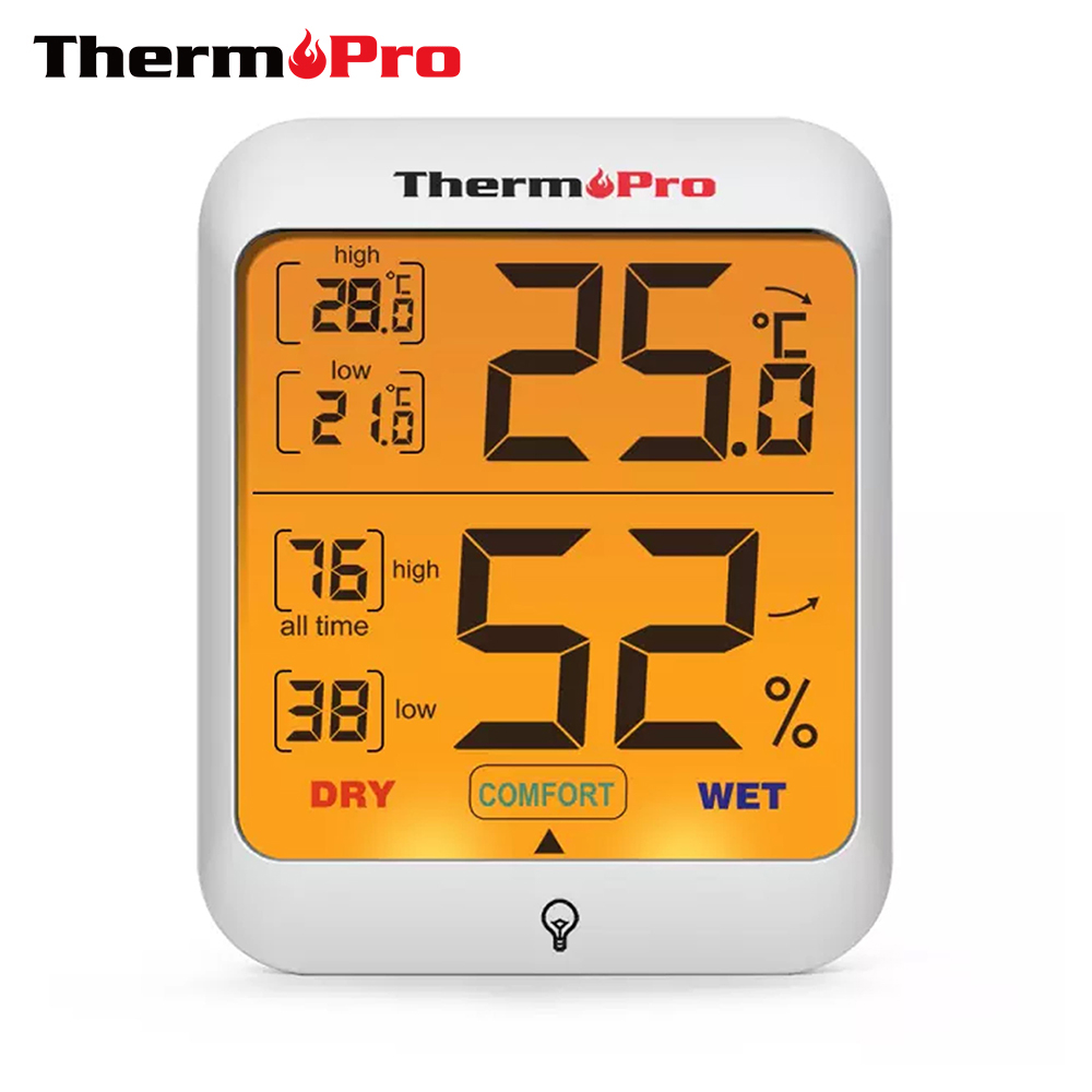 เครื่องวัดอุณหภูมิและความชื้นภายในบ้านแบบดิจิตอล ThermoPro TP-53 Indoor ...