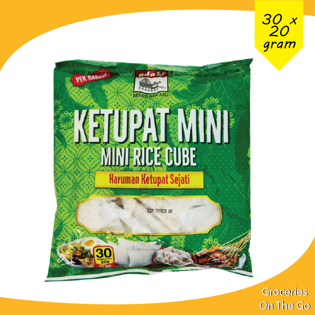 Ketupat Mini Adabi 30pcx20gram RIce cube Adabi x 2 pack | Shopee Thailand