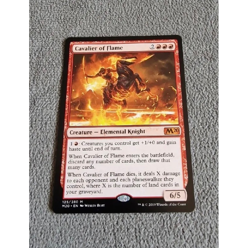การ์ด Cavalier of Flame Red Magic the Gathering EDH รุ่น Core Set M20 ...