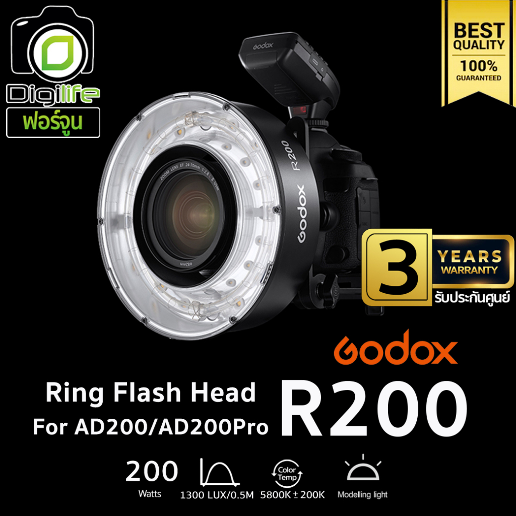 Godox Ring Flash Head R200 200W 5800K ไฟแฟลชถ่ายแบบ ถ่ายสินค้า ถ่ายมาโคร ถ่ายวิดีโอ - รับประกัน ...