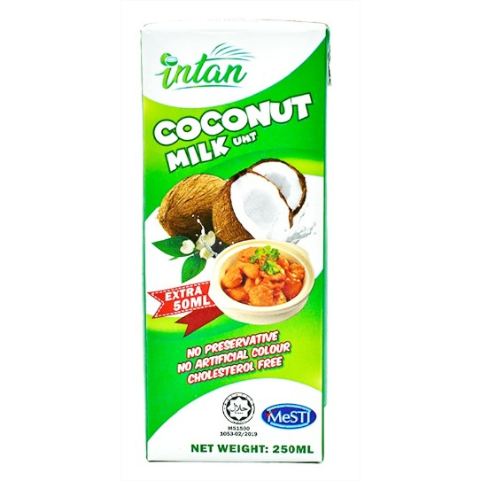 10 Boxes Intan Coconut Milk/Coconut Cream (Santan Kelapa) 250ml ...