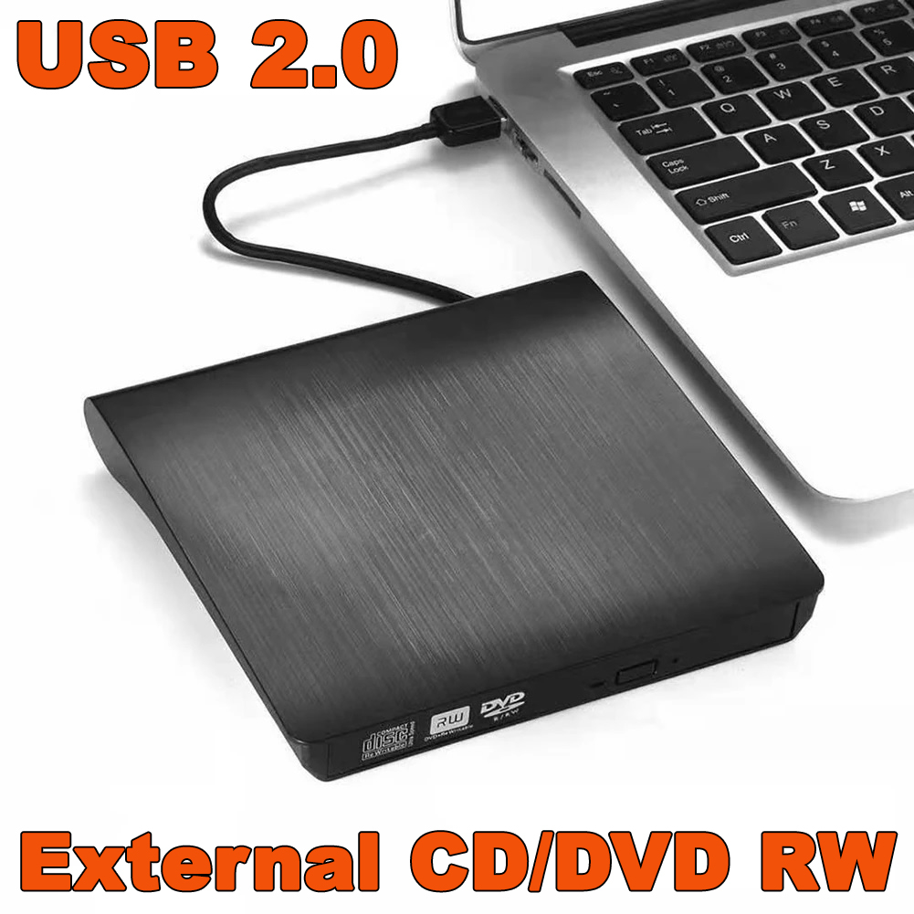 External USB 2.0 CD / DVD RW CD Writer Drive Burner Reader Player Slim ...
