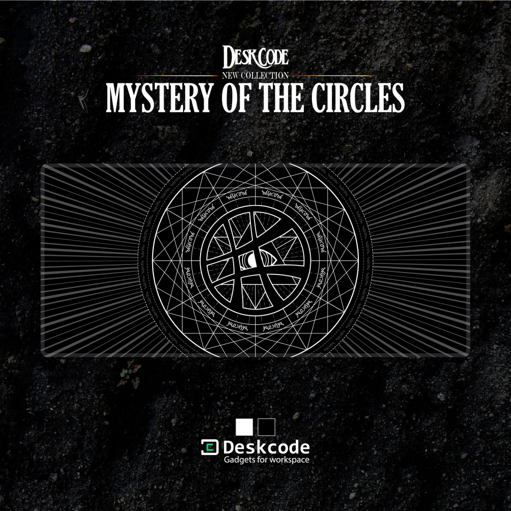 [ DESKCODE ] MYSTERY OF CIRCLES COLLECTION แผ่นรองเมาส์ แผ่นรองคีย์บอร์ด ขนาดใหญ่ 90 x 40 cm ...
