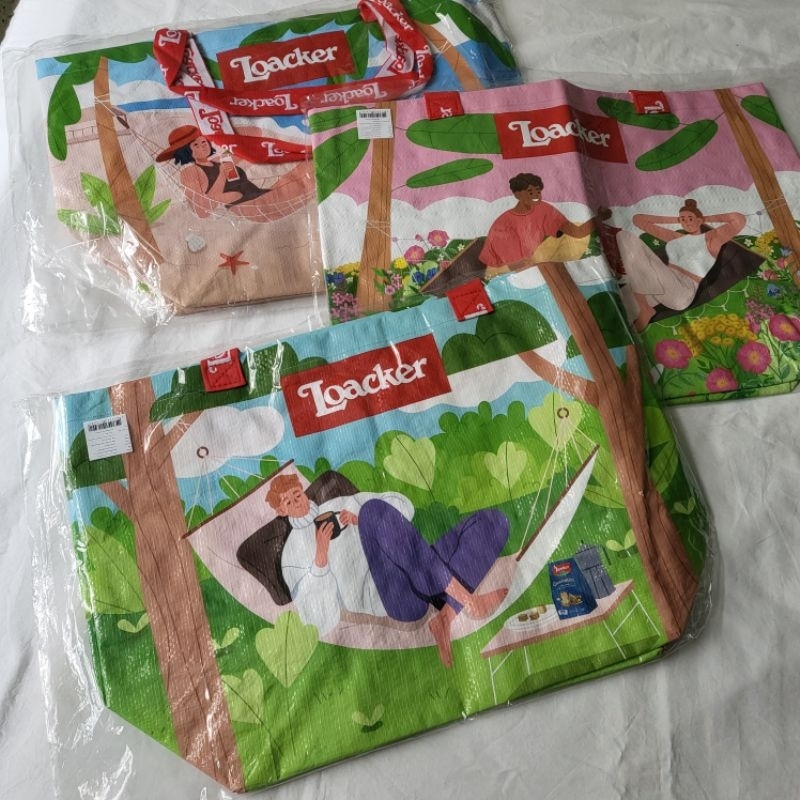 Loacker tote shopping bag กระเป๋า ผ้ากระสอบ ถุงผ้า กระเป๋าผ้า ช้อปปิ้ง ...