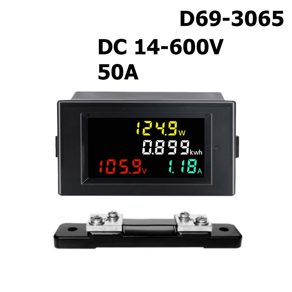 Digital DC High Volt / Amp / Power / Energy Meter 14 - 600V DC สำหรับ ...
