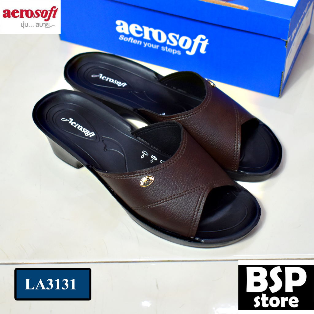 Aerosoft รุ่น LA3131 สีดำ รองเท้าสุขภาพ ทรงผู้หญิง Aerosoft soften your steps | Shopee Thailand