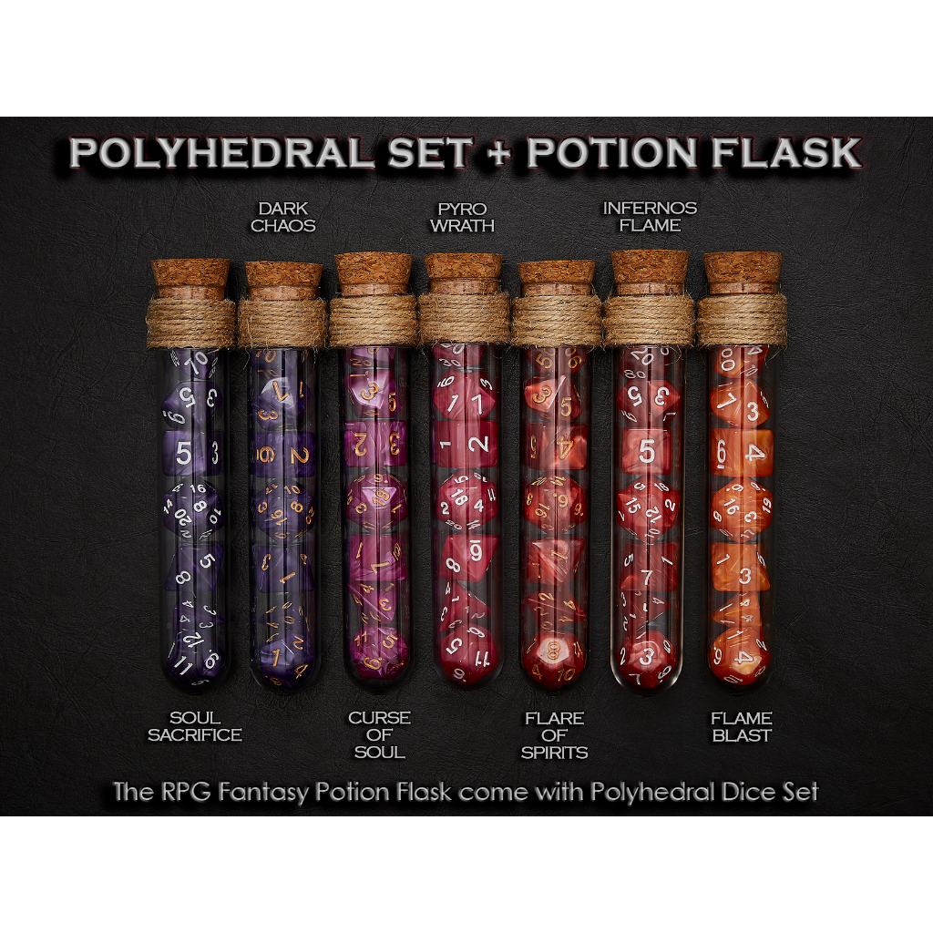 Potion Flask with Dice Set of 7 | ลูกเต๋า Dice For DnD D&D MTG RPG TRPG ...