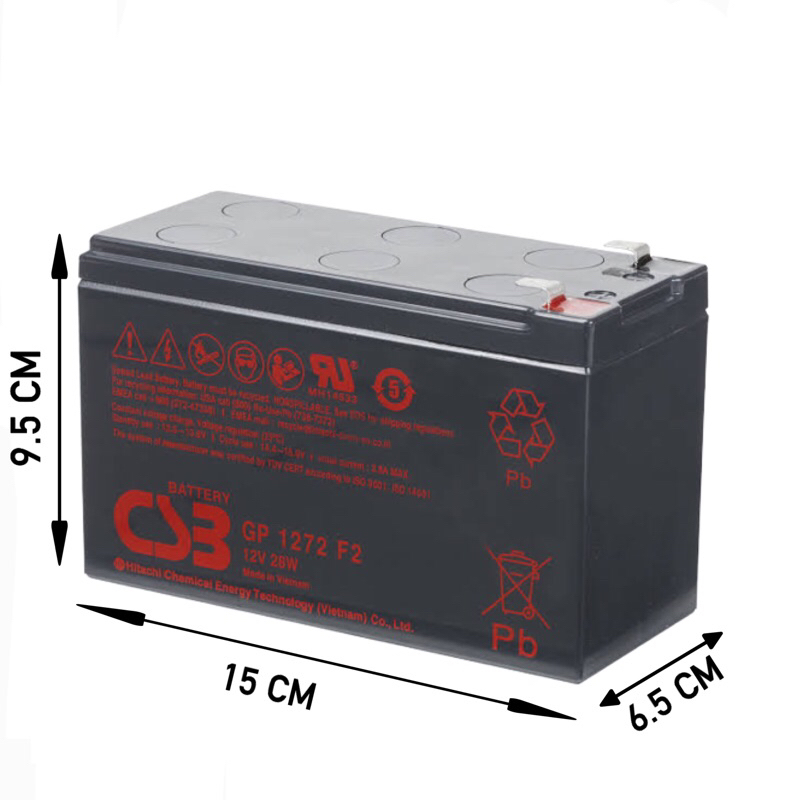 แบตเตอรี่เครื่องสำรองไฟ CSB Battery GP1272 F2 12V 28W ของแท้ รับประกัน ...