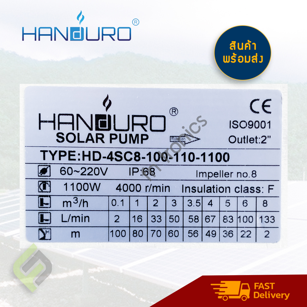 ราคาส่ง Handuro 1100W แฮนดูโร่ ปั๊มบาดาลโซล่าเซลล์ ซัมเมอร์สบัลเลส รับ ...