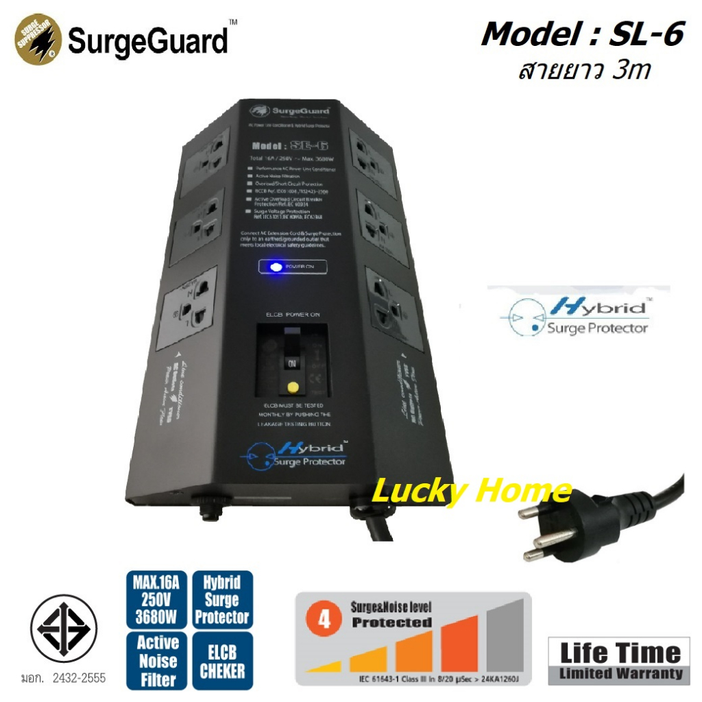 Surge Guard รุ่น SE-6 SB-8E (Hybrid Surge Protector) เครื่องกรอง ...