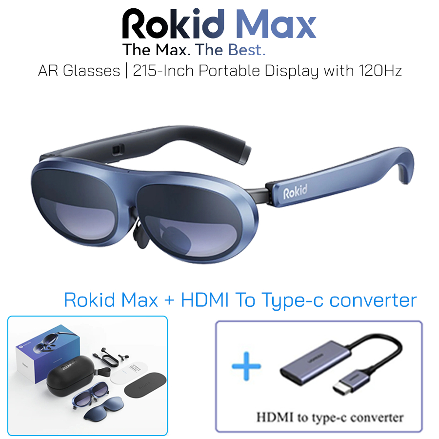 [มือสอง] Rokid MAX แว่นตาอัจฉริยะ AR/VR 3D Micro OLED หน้าจอ 215" 120Hz ...