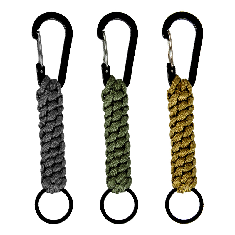 พวงกุญแจเชือกถักพร้อมคาราบิเนอร์ Paracord Carabiner Keychain | Shopee ...