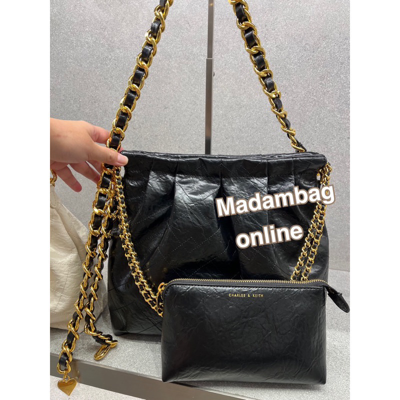 CHARLES & KEITH Duo Double Chain Bag ใบเล็ก /ใบใหญ่ กระเป๋าสะพายไหล่ ...