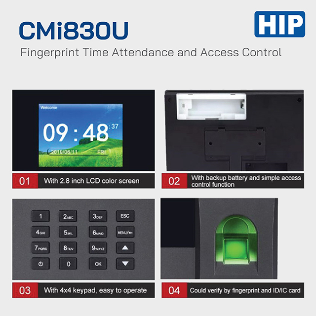 HIP CMi830U เครื่องสแกนลายนิ้วมือและทาบบัตร เพื่อบันทึกเวลาทำงาน และเปิดประตู แทน CMi817U ...