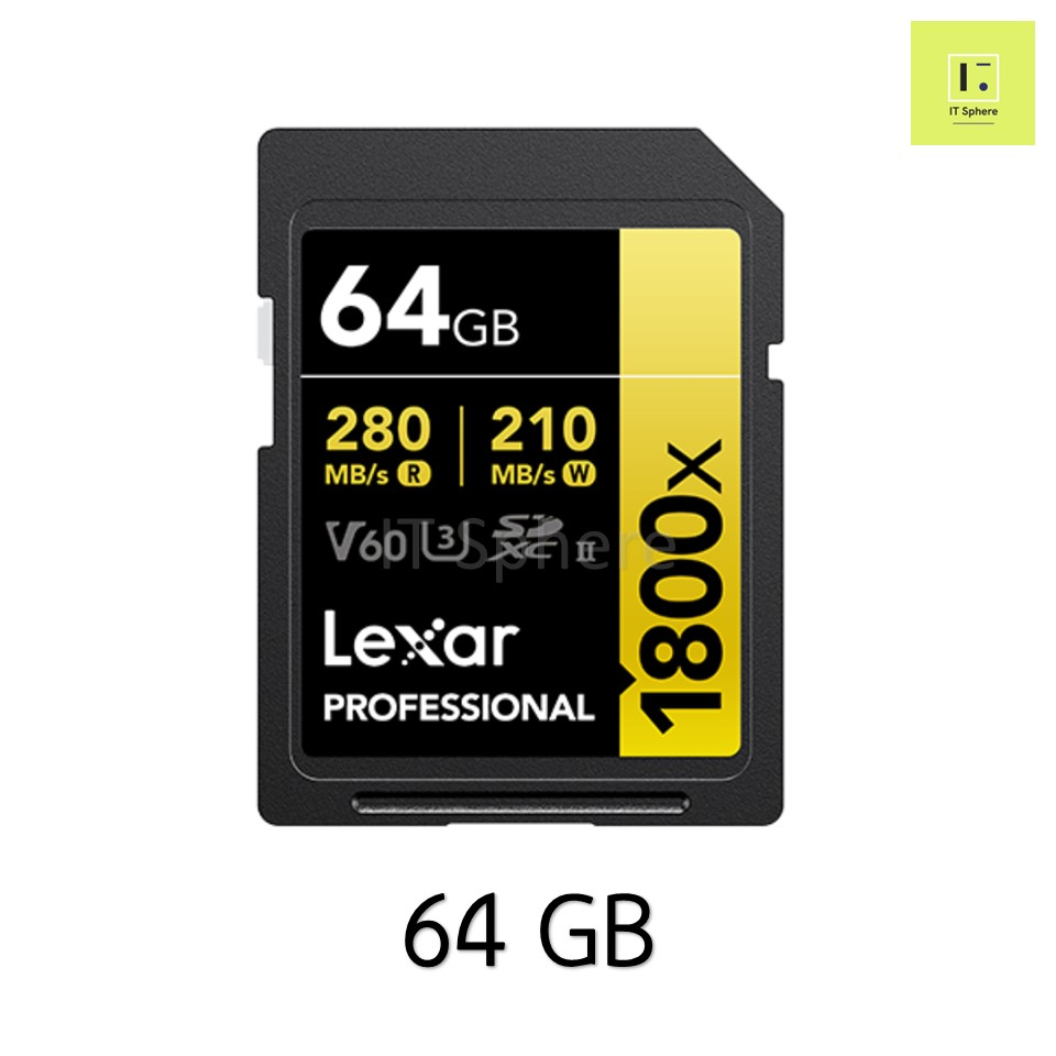 ส่งด่วนทักแชท Lexar Professional 1800x SDXC™ UHS-II Card GOLD Series 64GB 128GB 256GB SD CARD ...