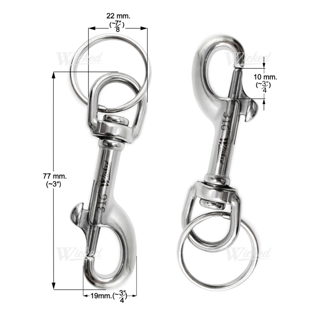 Wicked ตะขอเกี่ยว Swivel Eye Single Snap Bolt สแตนเลส 316 Marine Grade ...