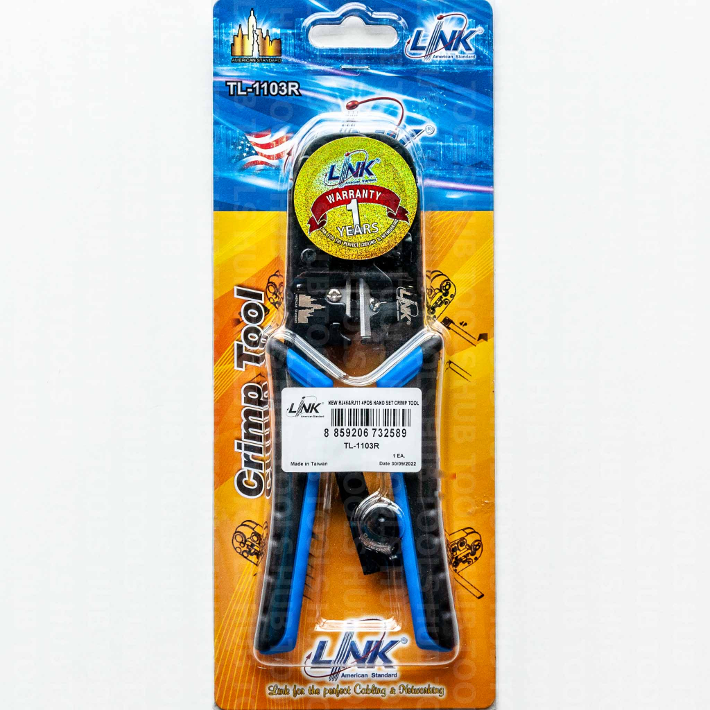 Link คีมเข้าหัวแลนตัวผู้ TL-1103R (US-8003) Crimp Tool RJ45, RJ11 and 4 ...