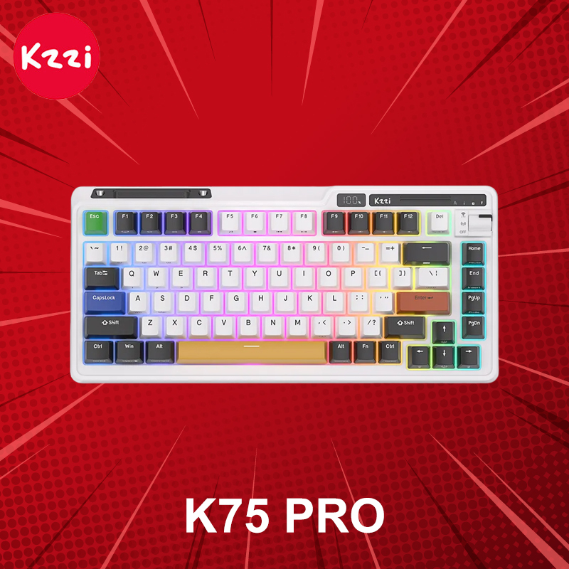 คีย์บอร์ด KZZI K75 Pro (ภาษาอังกฤษ) ประกันศูนย์ 1 ปี | Shopee Thailand