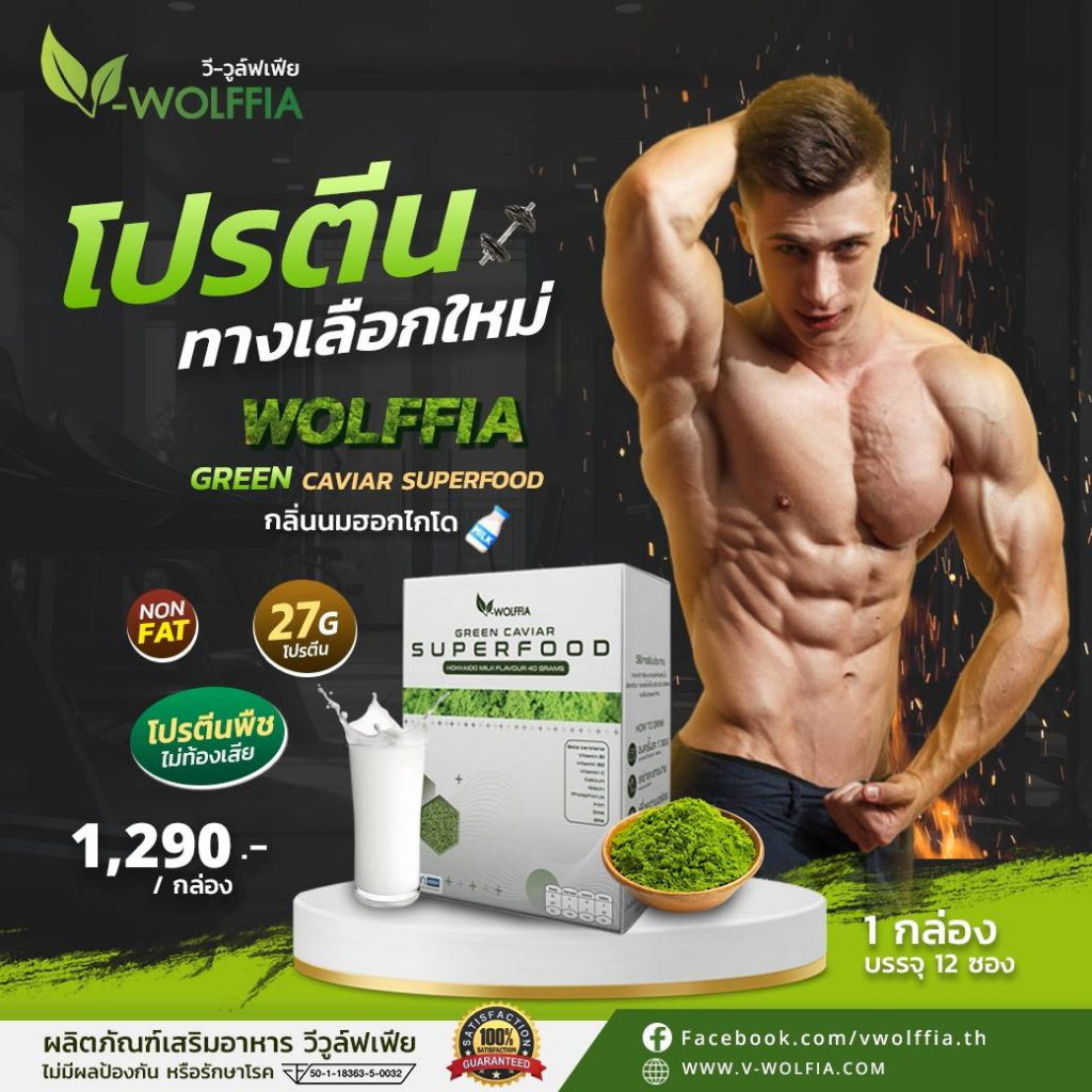 โปรตีน วี-วูลฟ์เฟีย GREEN CAVIAR SUPPERFOOD V-WOLFFIA | Shopee Thailand
