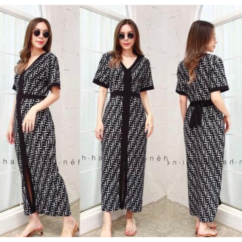 เดรสยาวสาวอวบ อก 38-42 ผ้าไอทีวาย มีซิปหลังจ้า dress plussize | Shopee Thailand