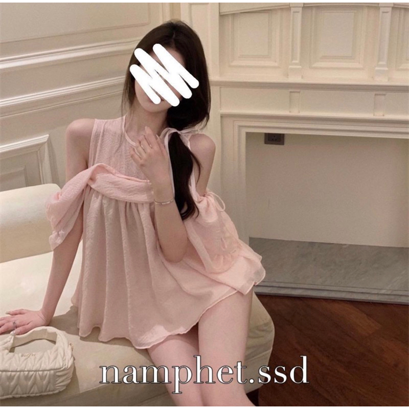 namphet.ssd เสื้อระบาย แขนเปิดไหล่ มีซิปหลัง | Shopee Thailand