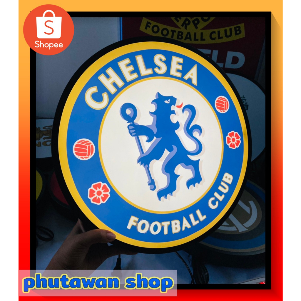 ป้าย ป้ายไฟLED chelsea เซลซี พร้อม จานรองแก้ว 3 ชิ้น chelsea lightbox ...