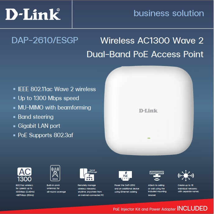 (DAP-2610/ESGP) Access Point “D-Link” AC1300 | Shopee Thailand