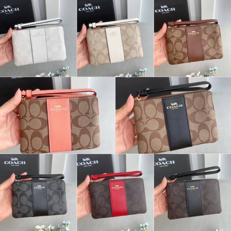 💚แท้💯 พร้อมส่ง💚คล้องมือ ขนาด s 1 ซิบ Coach S 1 58035 Corner Zip ...