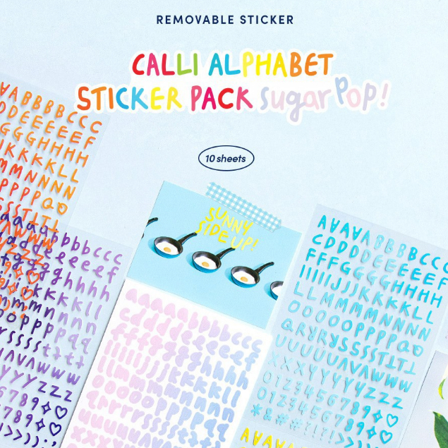 Calli alphabet sticker pack (10 sheets a pack) - Sugar Pop สติกเกอร์ ...