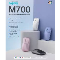 (M700)RAPOO Wireless Bluetooth 5.0 Mouse Rechargeable Multi-mode Metal ...