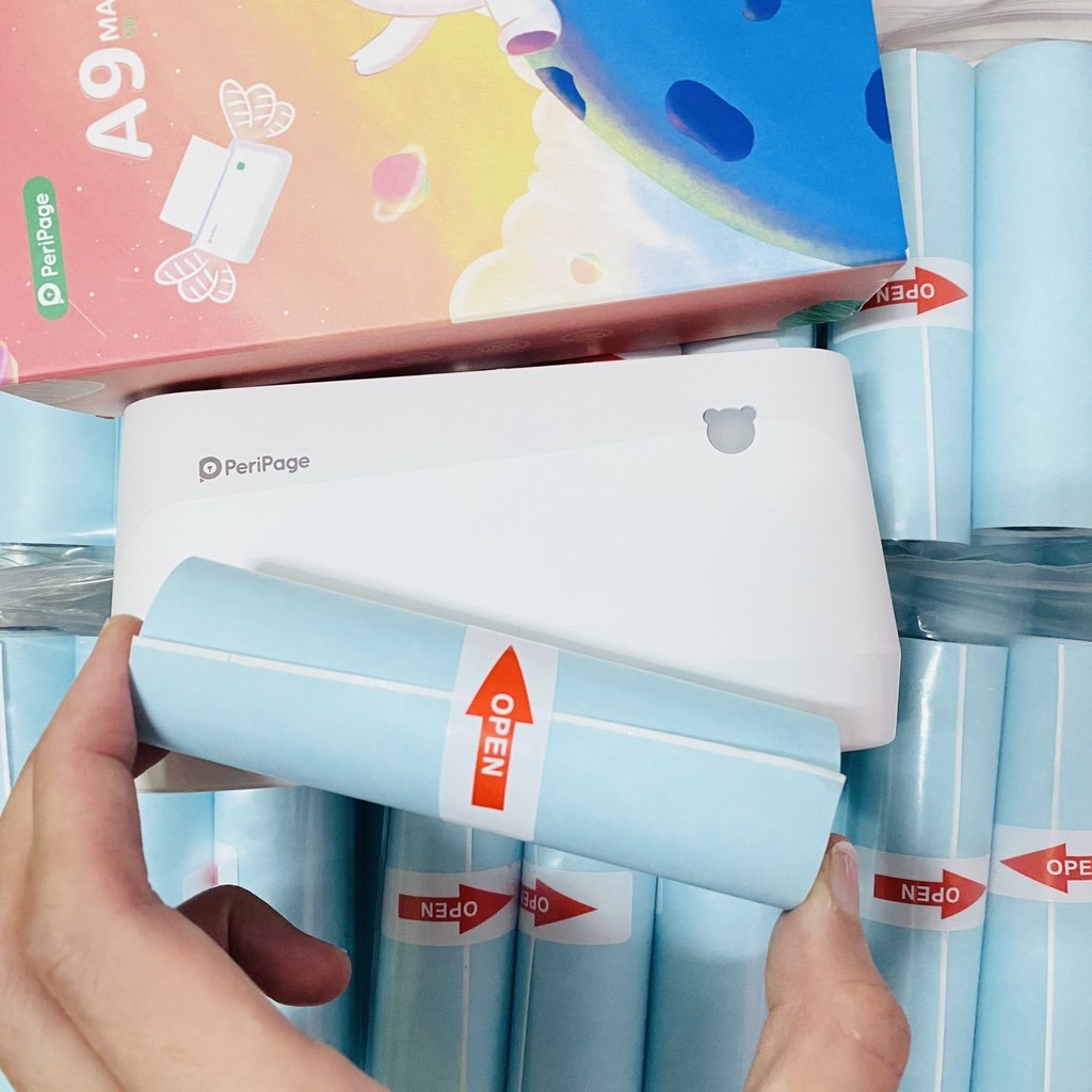 🔥สติ๊กเกอร์เว้นขอบ Peripage A9 Max/ A9S Max/ Paperang C1🔥 กระดาษ ...