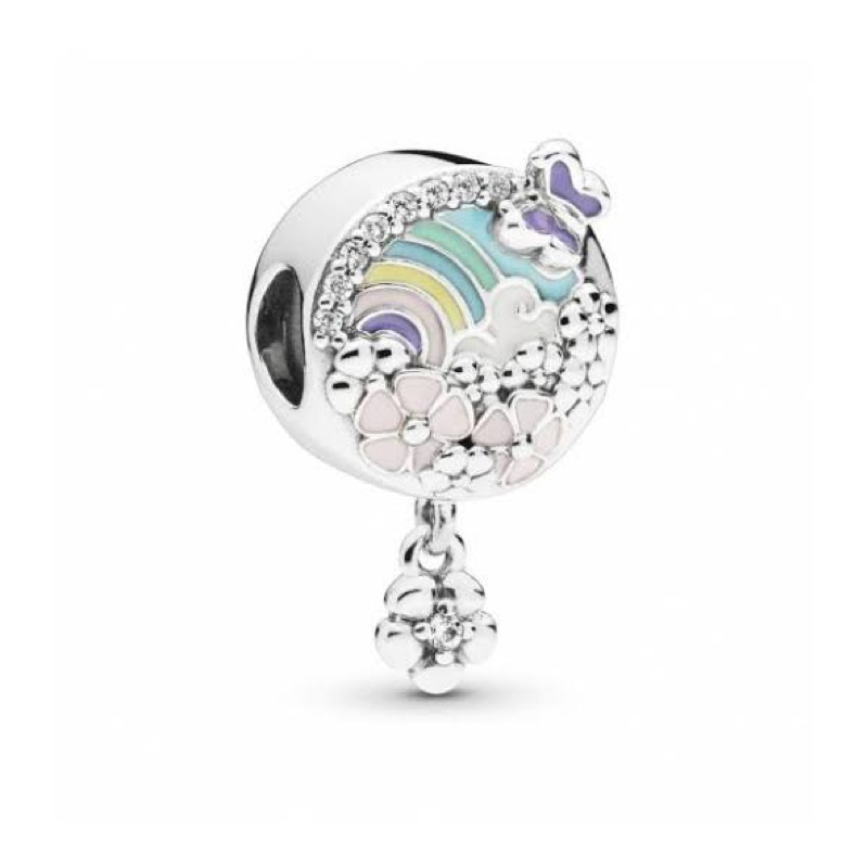 (พร้อมส่ง)Pandora Rainbow & Flower Dangle Charm ชาร์มสายรุ้ง ของเเท้100 ...