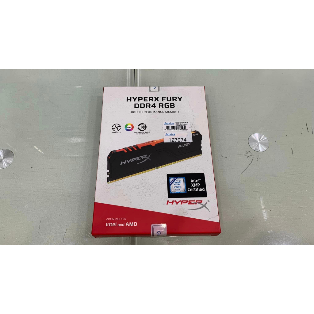DDR4(3200)16GB (8GBX2) Kingston (Hyper-X FURY RGB/HX432C16FB3AK2/16) มือสองสภาพสวยๆครบกล่อง ...